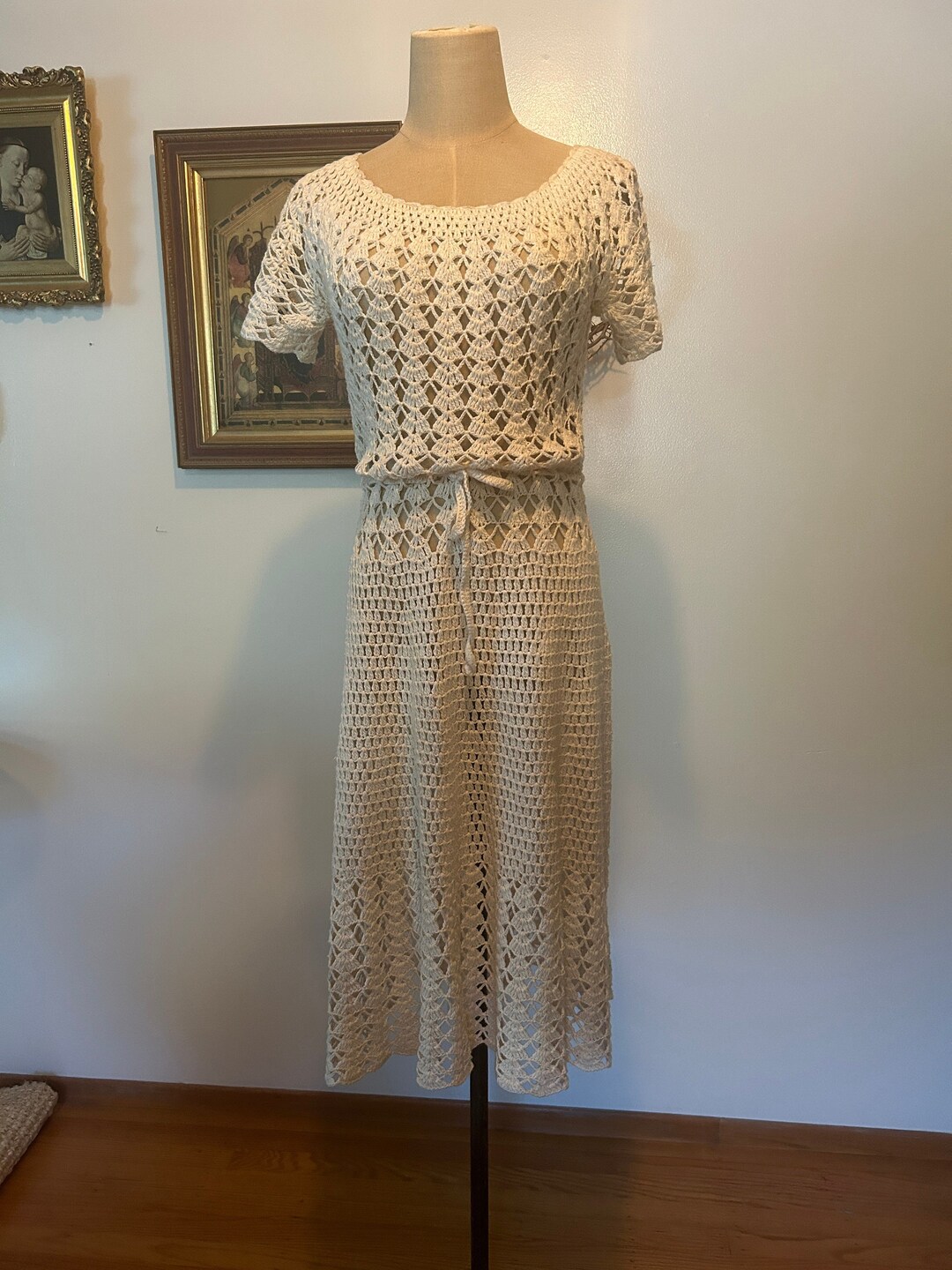 Vintage Handmade Crochet Dress - Etsy