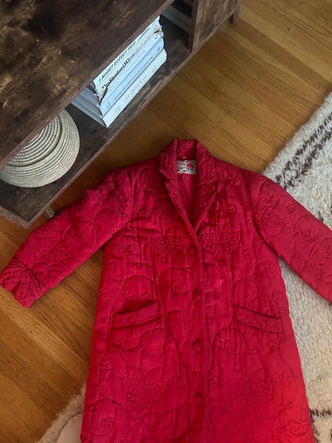 Siren Quilted Midi Length Embroidered Robe - Etsy