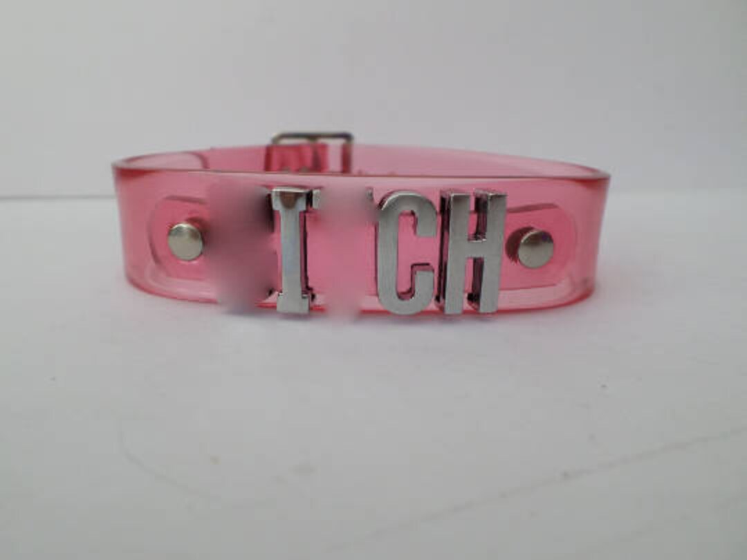 Transparent Pink Pvc Fetish Collar 24mm Wide With 18mm Letters - Etsy