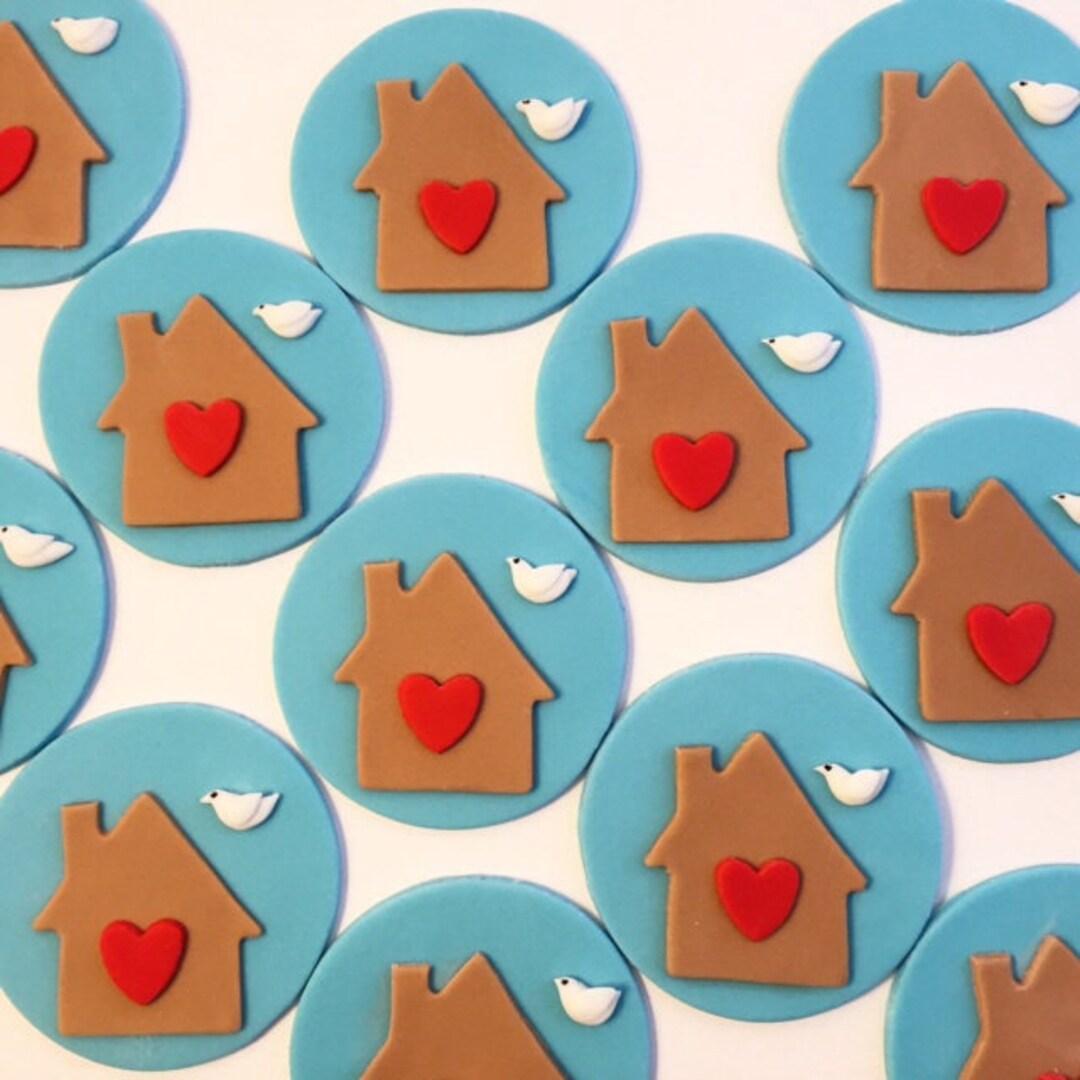 House Cupcake Toppers Fondant - Etsy