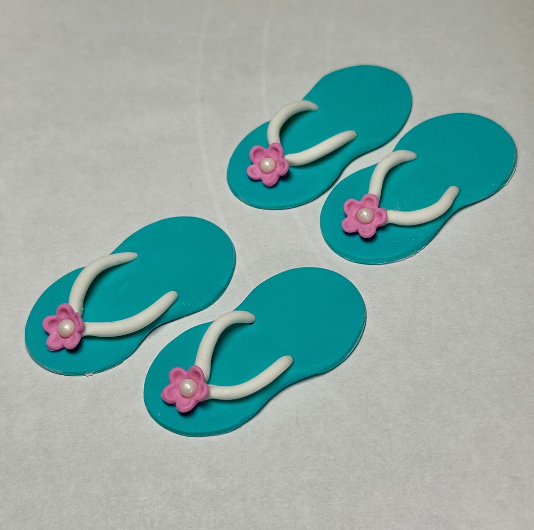 12 Sandal Flip Flop Spa Cupcake Toppers Fondant - Etsy
