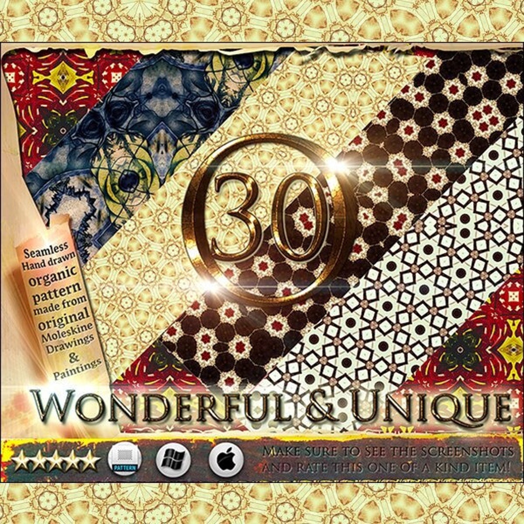 30 Hand Drawn Seamless Patterns - Etsy