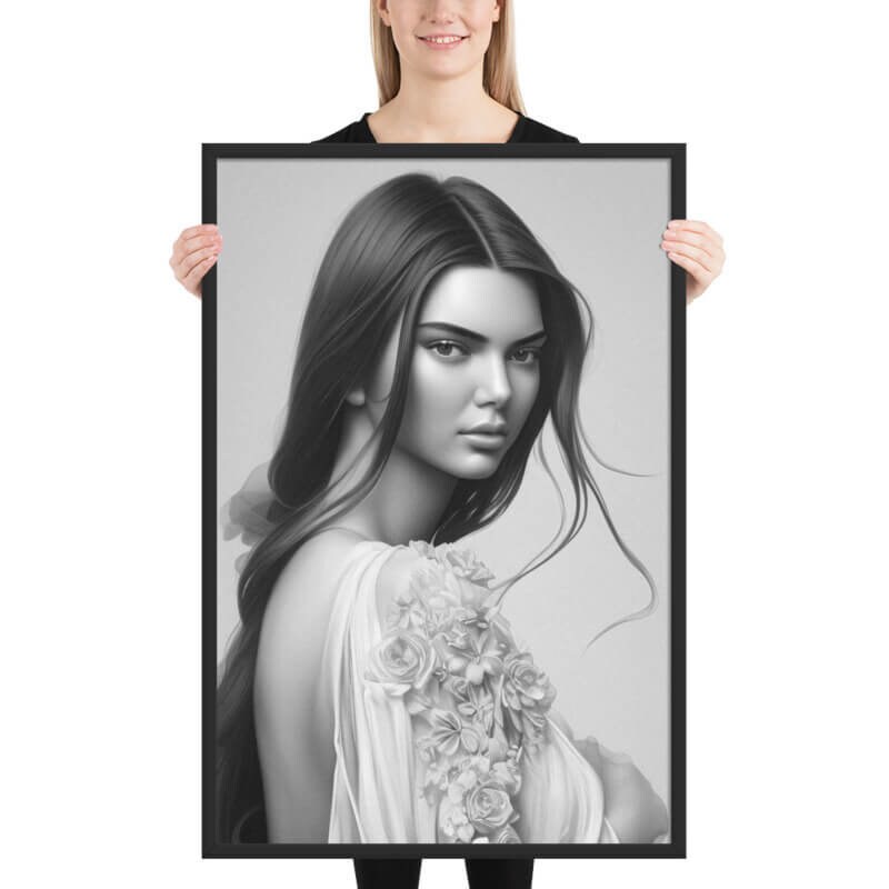 Printable Kendall Jenner Illustration Fashion Wall Art Digital Download ...