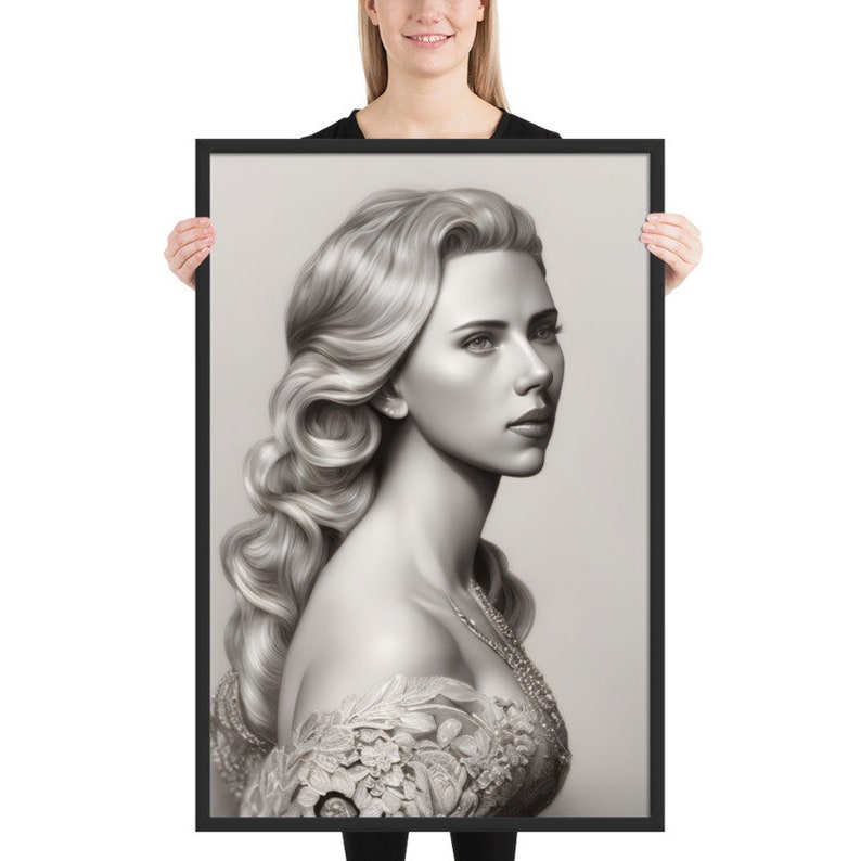 Scarlett Johansson Ai Generated Pencil Drawing Printable Etsy De