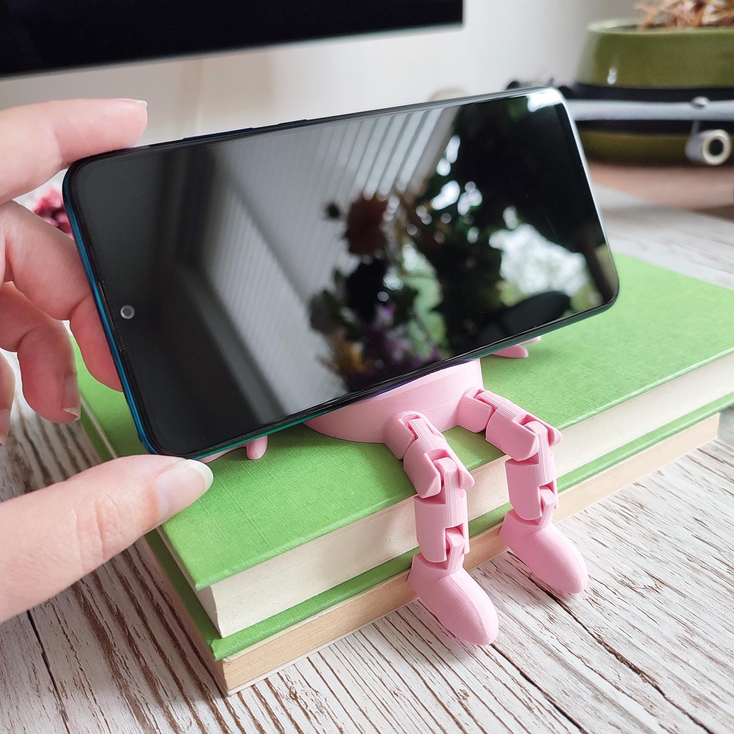Phone Holder STL With Flexible Legs - 3D Print File, Sitting (digital ...