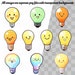 Kawaii Light Bulbs Clipart 20 Cute and Colorful Lightbulb Graphics for ...