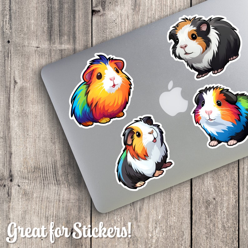 Kawaii cavia's clipart-20 leuke en kleurrijke cavia graphics voor DIY ...