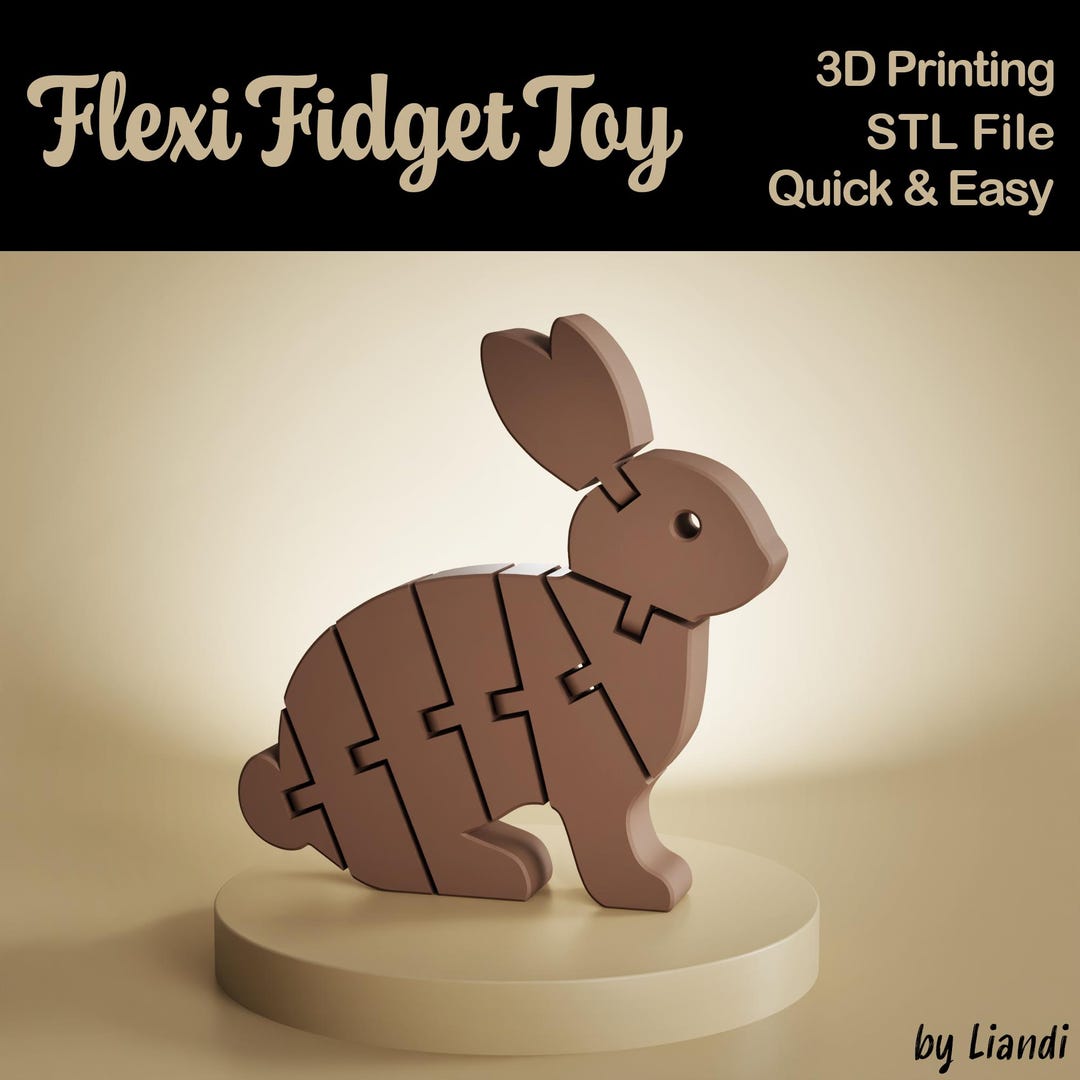 Flexible Easter Bunny STL - 3D Print File, Flexi Fidget Toy, Articulated, Digital Download for ...