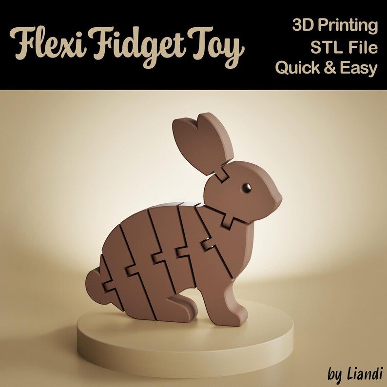 Flexible Easter Bunny STL - 3D Print File, Flexi Fidget Toy ...