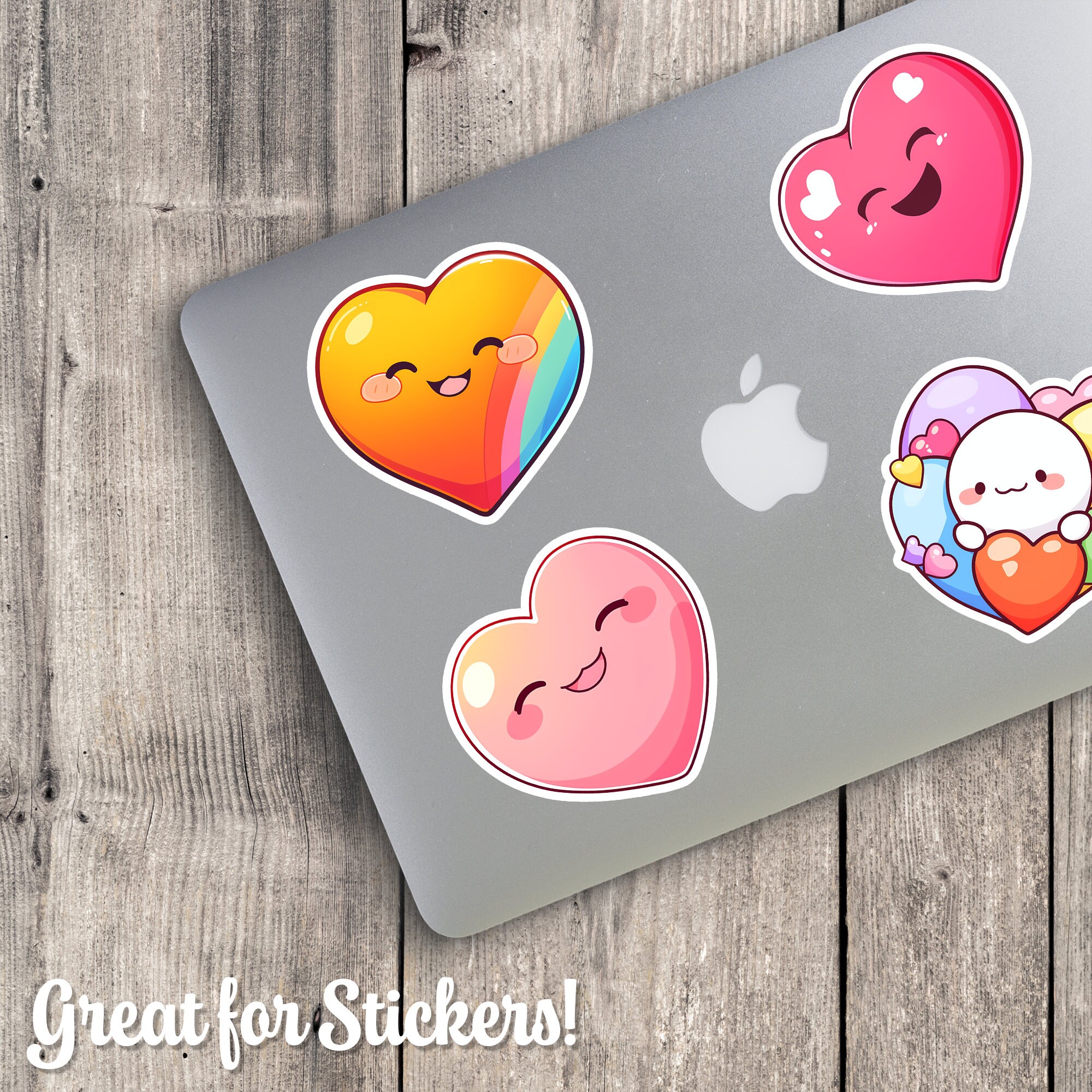 Kawaii Hearts Clipart 20 Cute and Colorful Heart Graphics for DIY ...