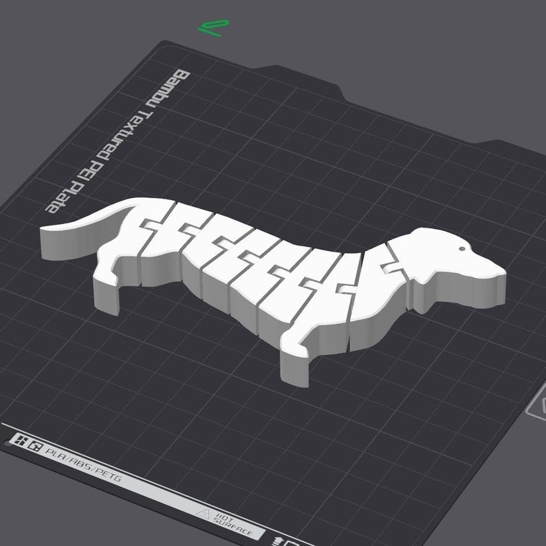 Flexible Dachshund Dog STL - 3D Print File, Flexi Fidget Toy ...
