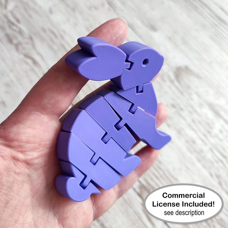 Flexible Easter Bunny STL - 3D Print File, Flexi Fidget Toy, Articulated, Digital Download for ...