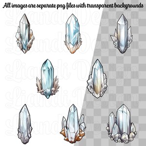 White Crystals Clipart 15 Quartz Crystal Graphics for DIY Projects ...