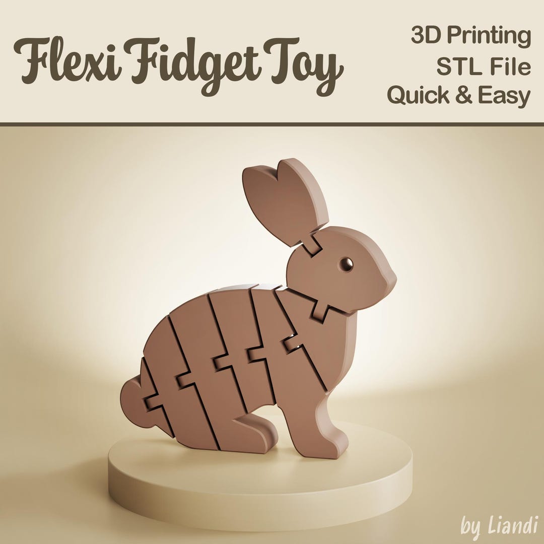 Flexible Easter Bunny STL - 3D Print File, Flexi Fidget Toy ...