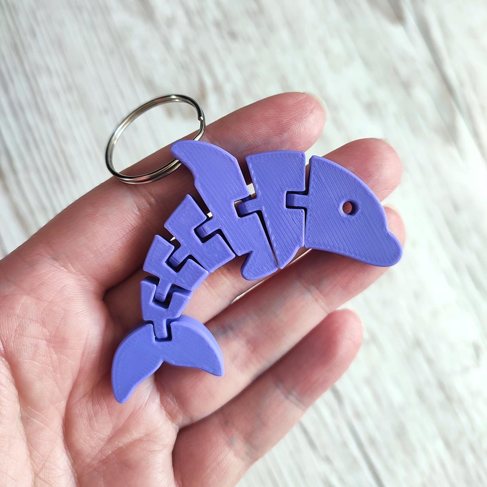 Flexi Dolphin STL Keychain - 3D Print File, Flexible Fidget (digital ...