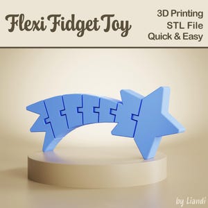 Flexible Shooting Star STL - 3D Print File, Flexi Fidget Toy ...