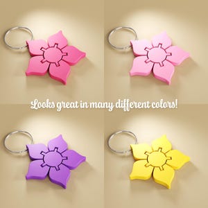 Flexi Flower STL Keychain - 3D Print File, Flexible Fidget (digital ...