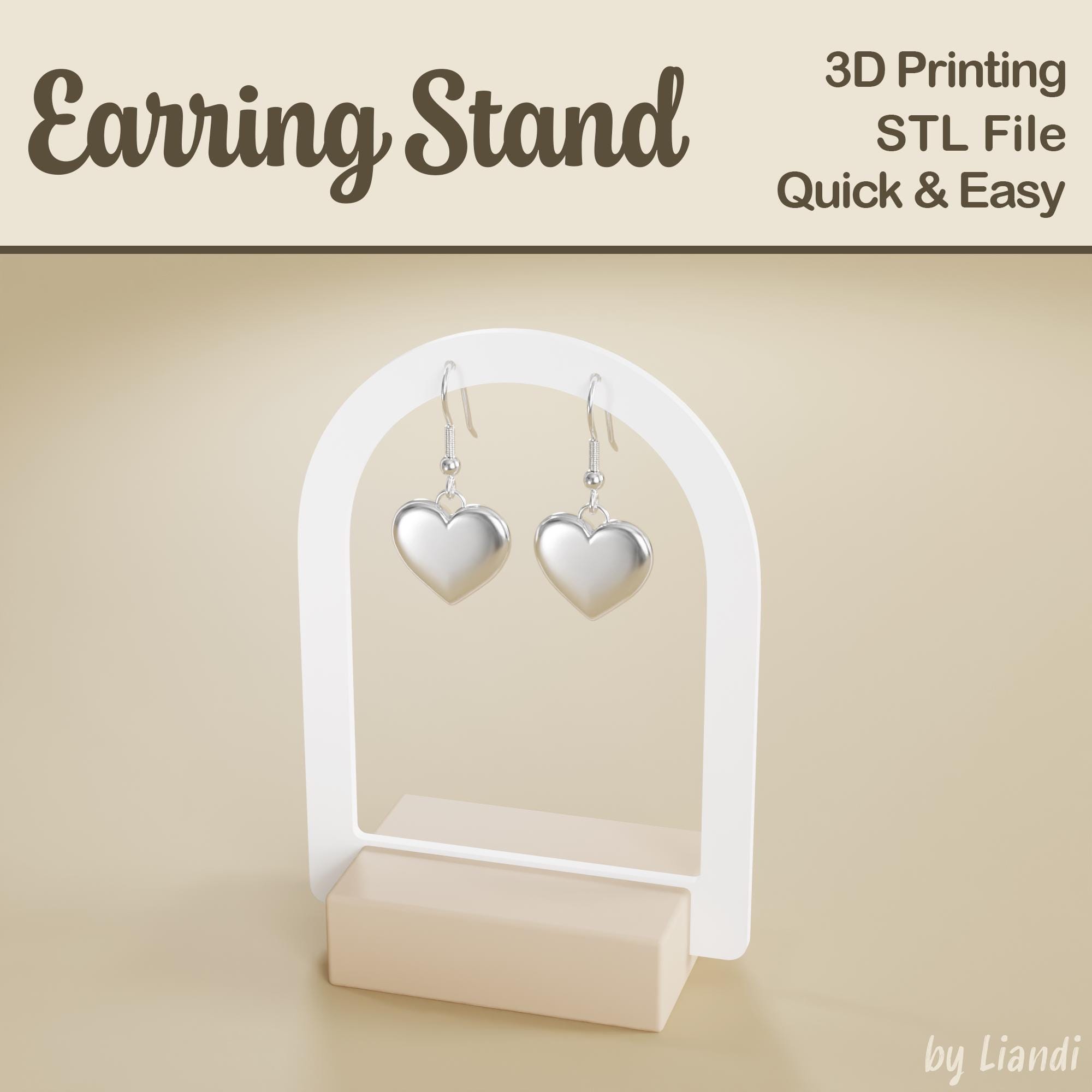 Arch Earring Stand STL - 3D Print File, Jewelry Display Stand, Earring ...