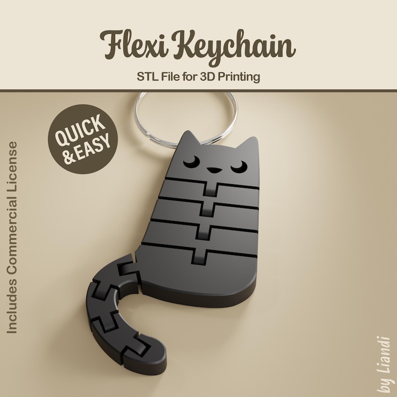 Keychain 3d Printed Cat - Etsy
