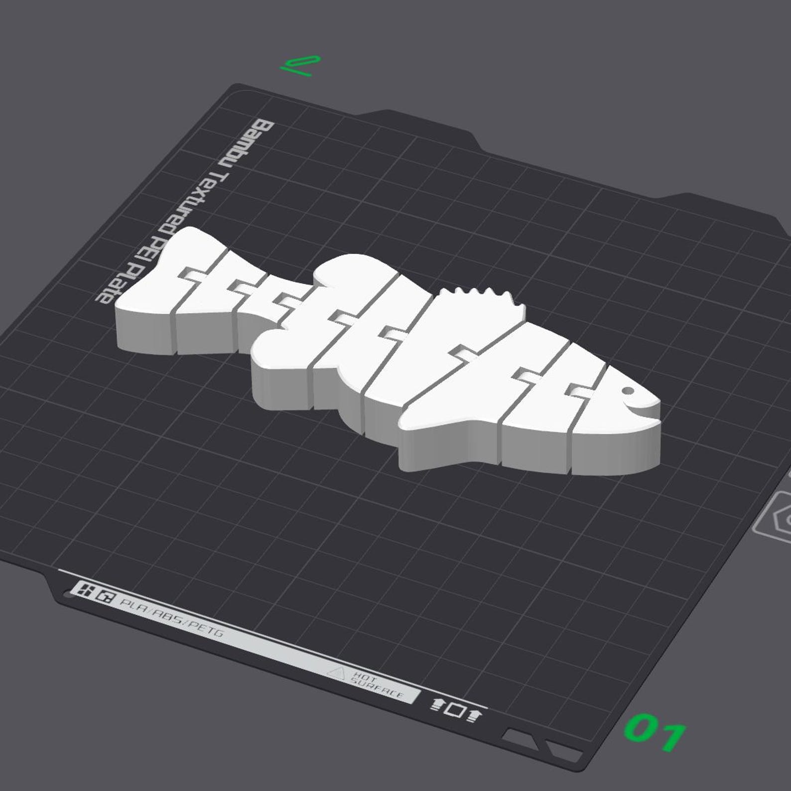 Flexible Bass Fish STL - 3D Print File, Flexi Fidget Toy, Articulated ...