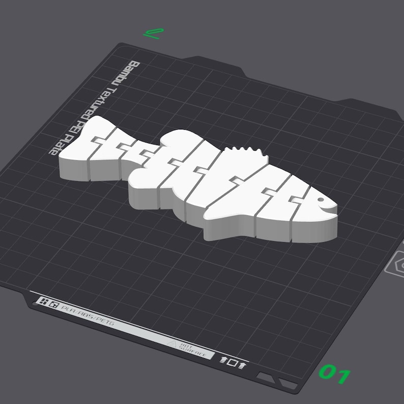 Flexible Bass Fish STL - 3D Print File, Flexi Fidget Toy, Articulated ...