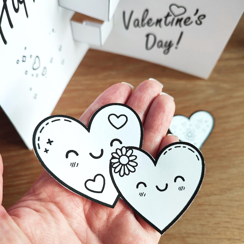DIY Pop up Valentine's Day Card, Instant Download PDF, Printable Craft ...