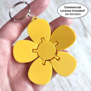 Flexi Flower STL Keychain - 3D Print File, Flexible Fidget Spring ...