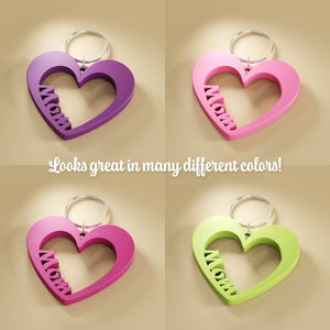Love Mom Heart STL Keychain - 3D Print File, Mother's Day (digital ...