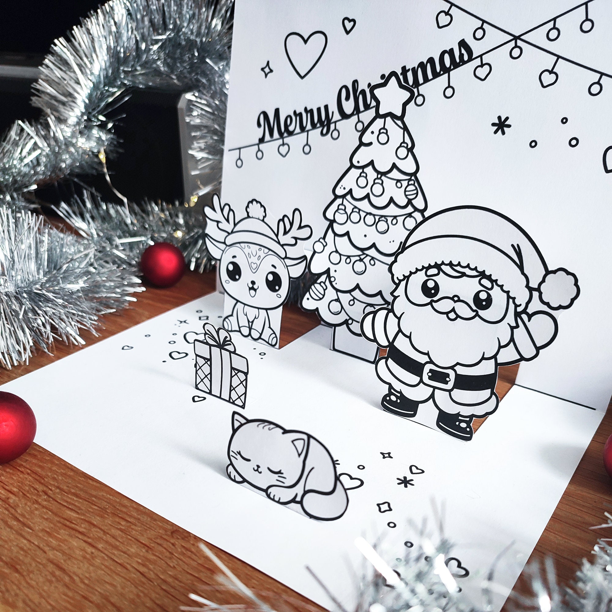 DIY Pop up Christmas Card, Instant Download PDF, Printable Craft ...