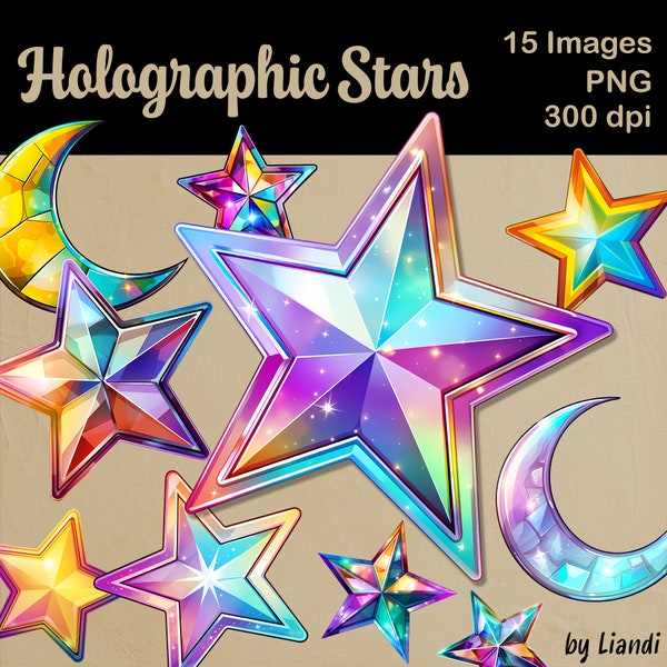 Holographic Stars - Etsy