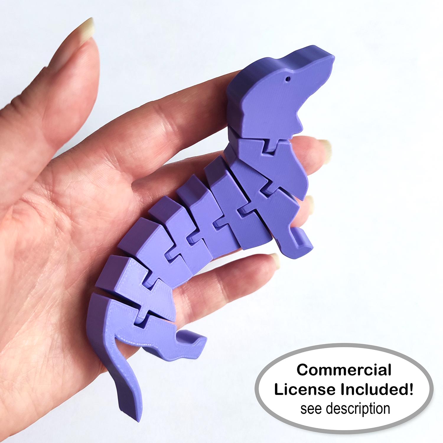 Flexible Dachshund Dog STL - 3D Print File, Flexi Fidget Toy ...