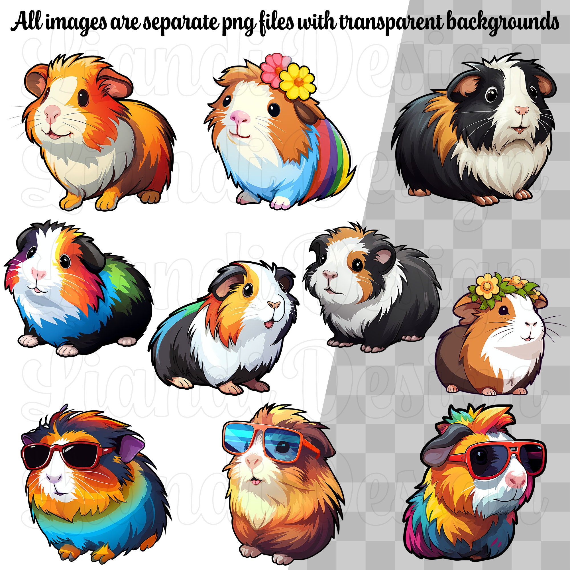 Kawaii Guinea Pigs Clipart 20 Cute and Colorful Guinea Pig Graphics for ...