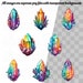 Colorful Crystals Clipart 15 Rainbow Colored Crystal Graphics for DIY ...