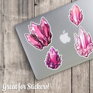 Pink Crystals Clipart 15 Rose Quartz Crystal Graphics for DIY Projects ...