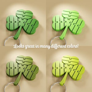 Flexi Shamrock STL Keychain - 3D Print File, St Patricks Day (digital ...