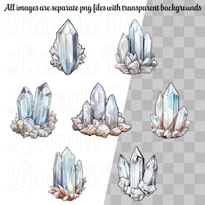 White Crystals Clipart 15 Quartz Crystal Graphics for DIY Projects ...