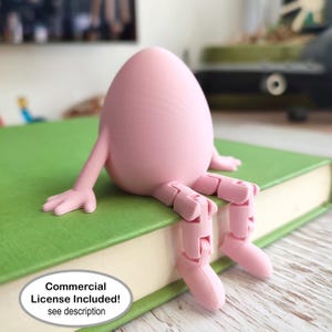 Easter Egg STL With Flexible Legs - 3D Print File, Flexi Sitting Toy ...