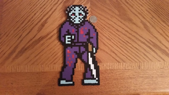 Friday the 13th 8-bit Jason NES Bead sprite magnet. | Etsy