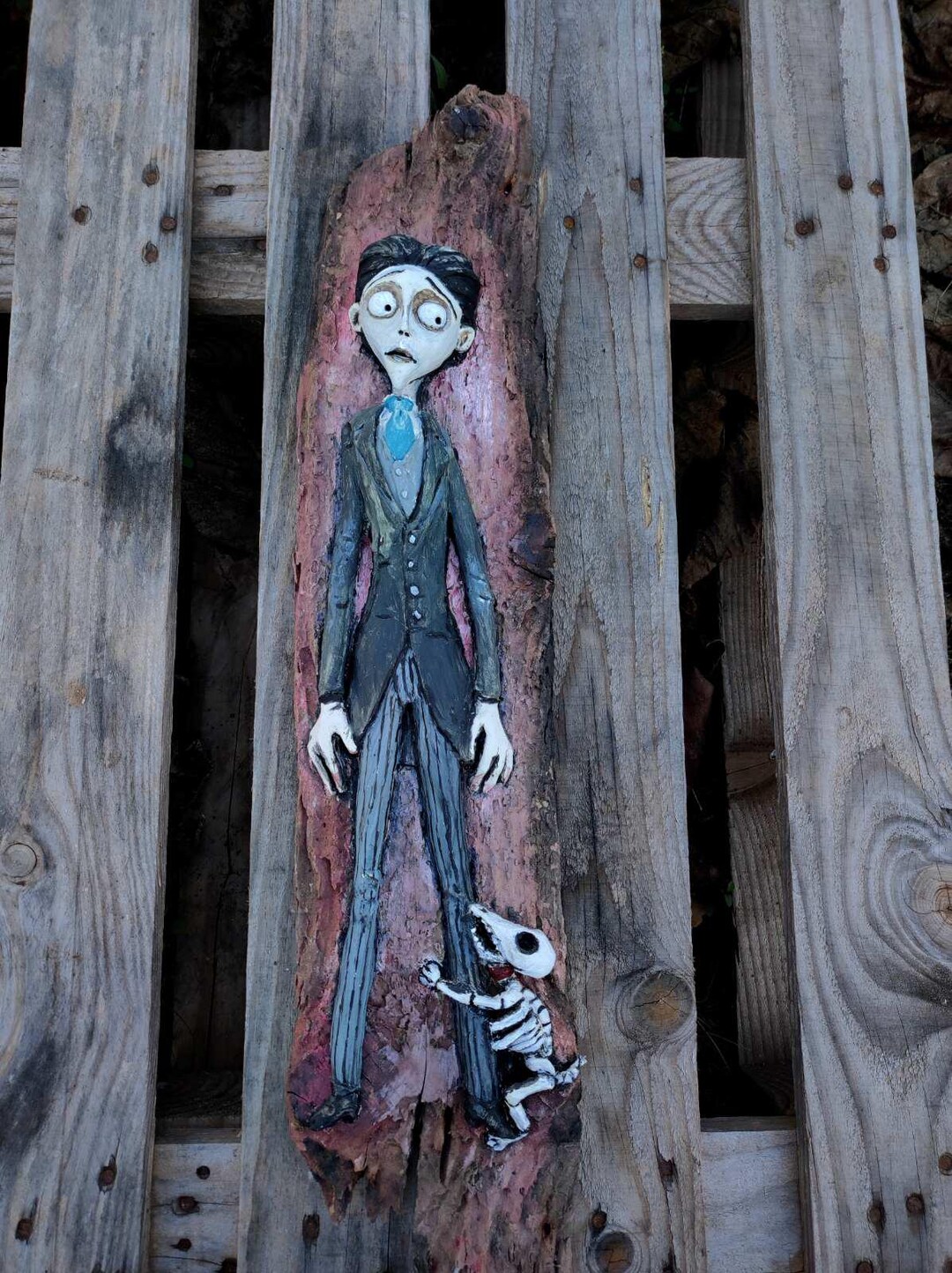 Corpse Bride Film- Victor Van Dort With the Dog-wooden Wall Hanging ...