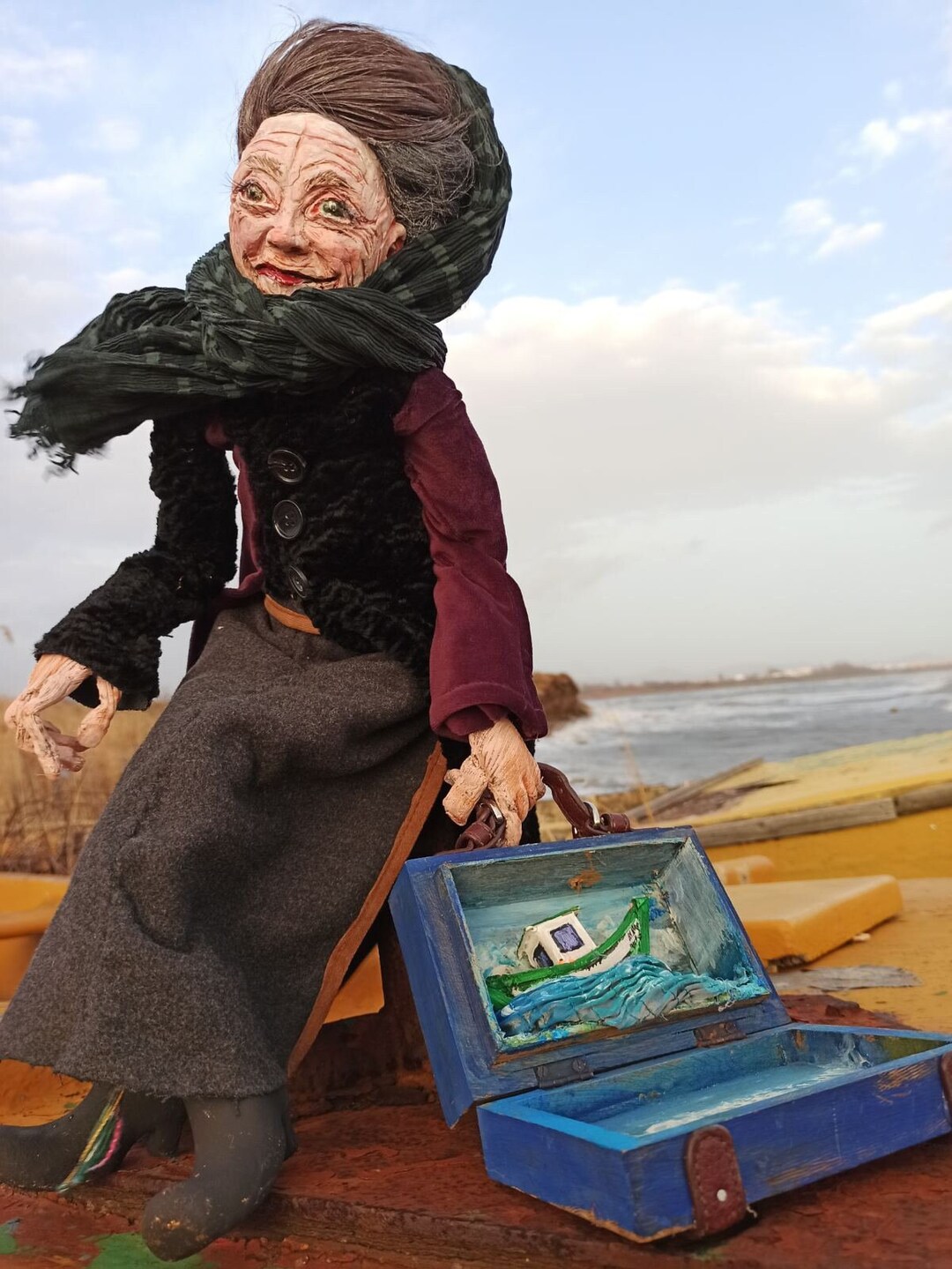 Grandmother Love-granny Doll-handmade Art Doll-clay Doll Grandmother ...