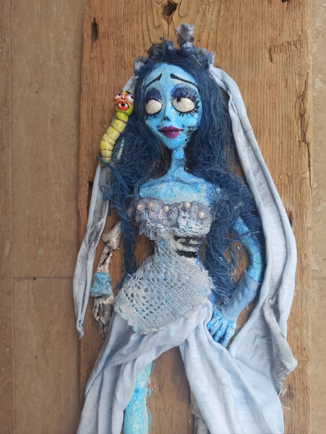 Tim Burton's Corpse Bride-handmade Doll-papier-mâché Doll- Wooden Frame ...