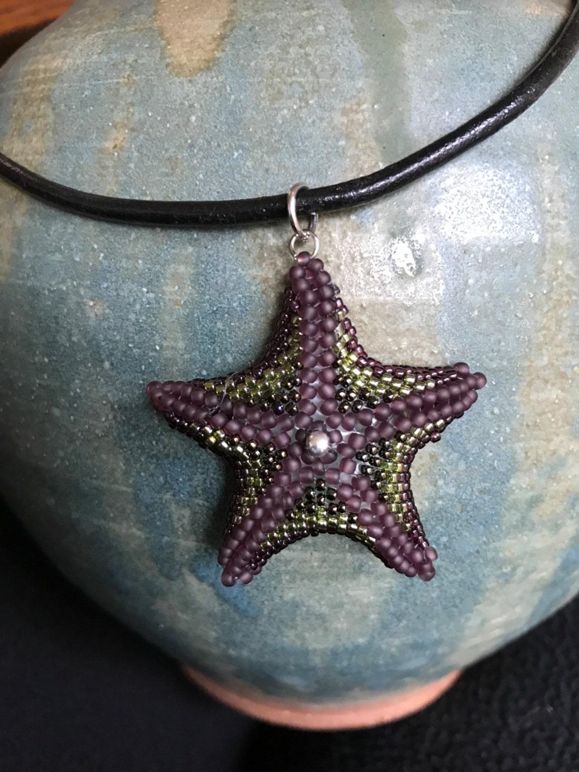 Seed Bead Starfish Pendant - Etsy