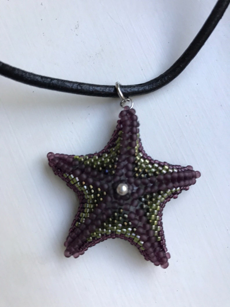Seed Bead Starfish Pendant - Etsy