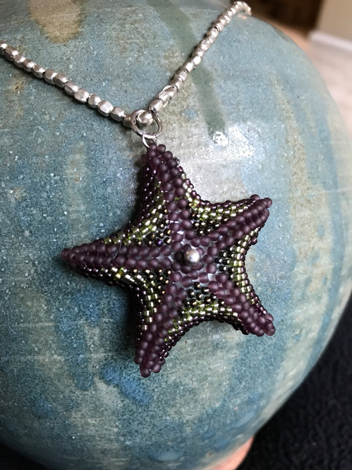 Seed Bead Starfish Pendant - Etsy