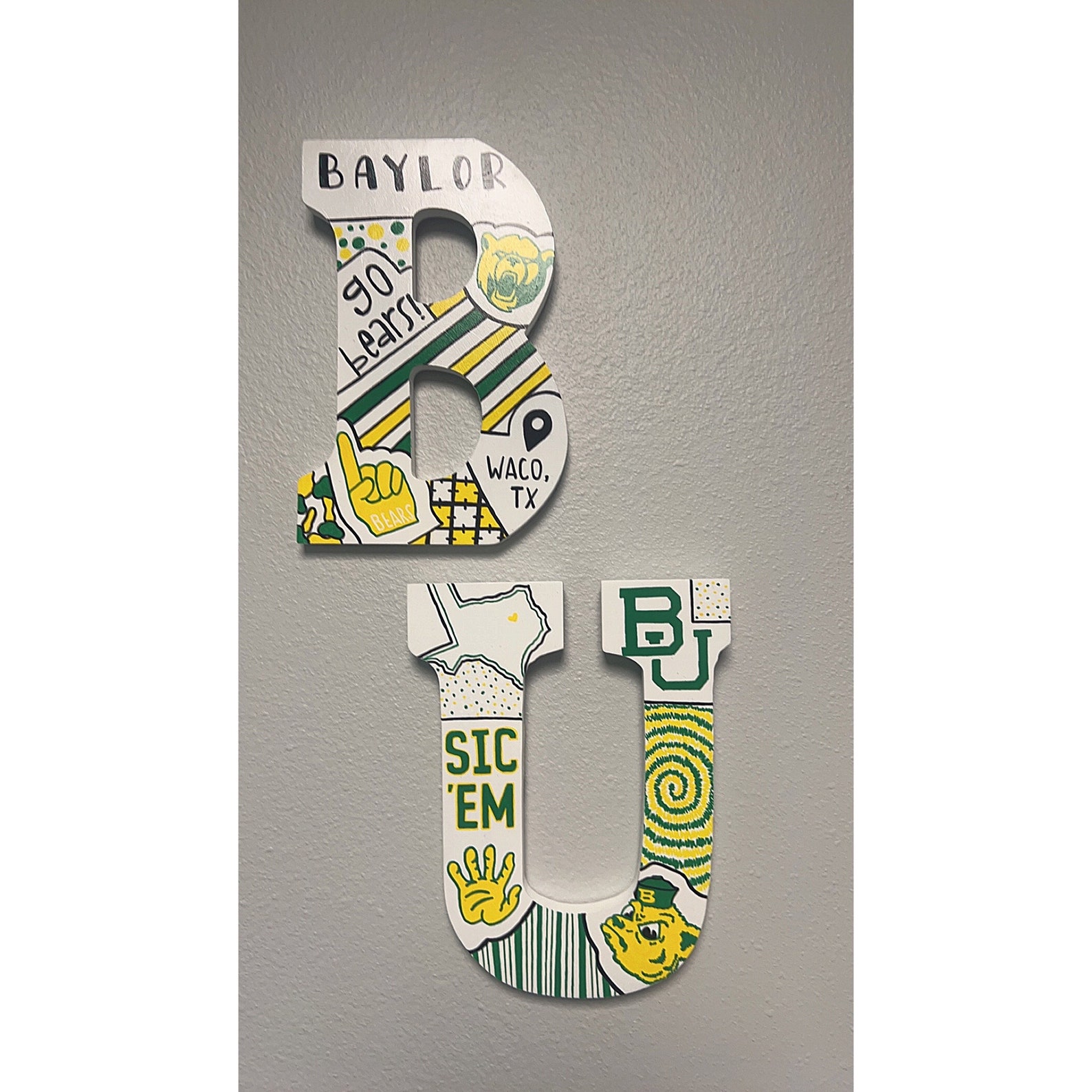 Custom Painted Wooden College Letters Personalized Letters Dorm Decor ...