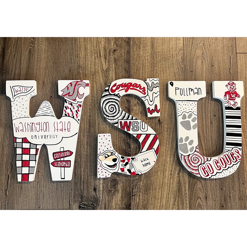 Custom Painted Wooden College Letters Personalized Letters Dorm Decor ...