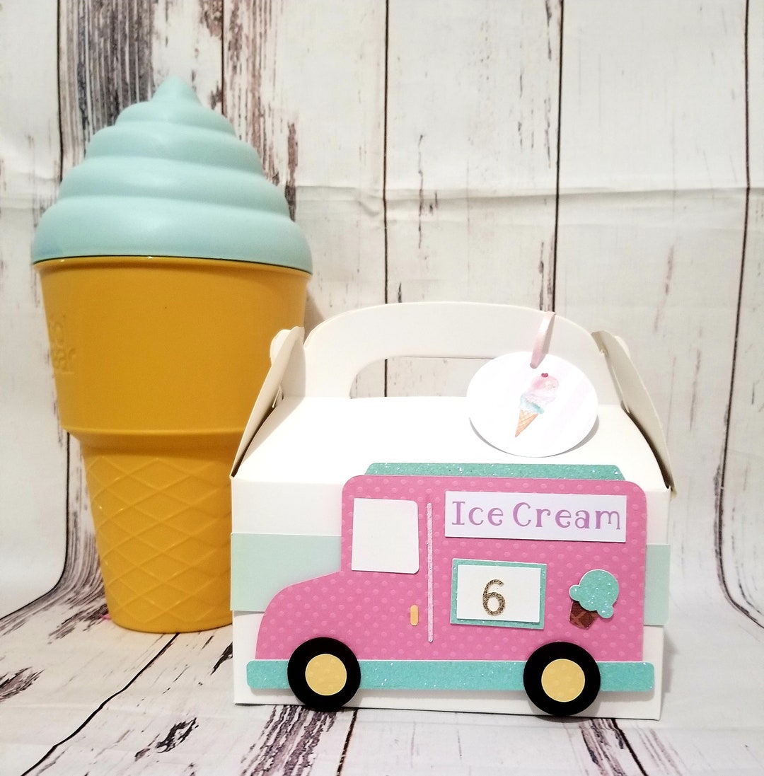 Ice Cream Gable Favor Boxes, Ice Cream Favors,ice Cream Party, Ice ...