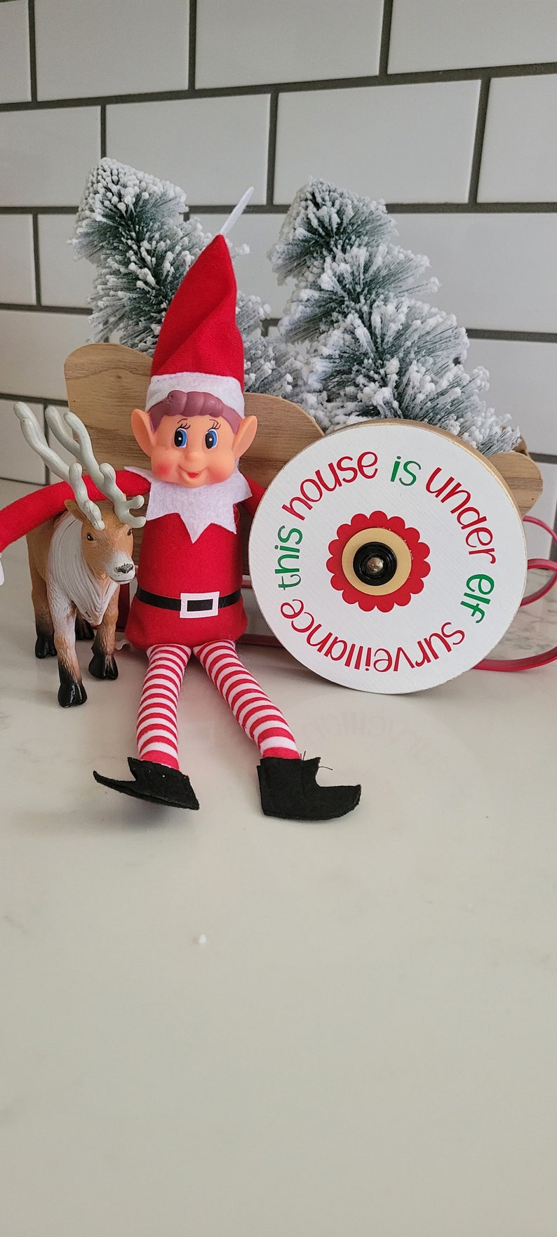 This House in Under Elf Surveillance Sign With Faux Lense , Elf Wood ...