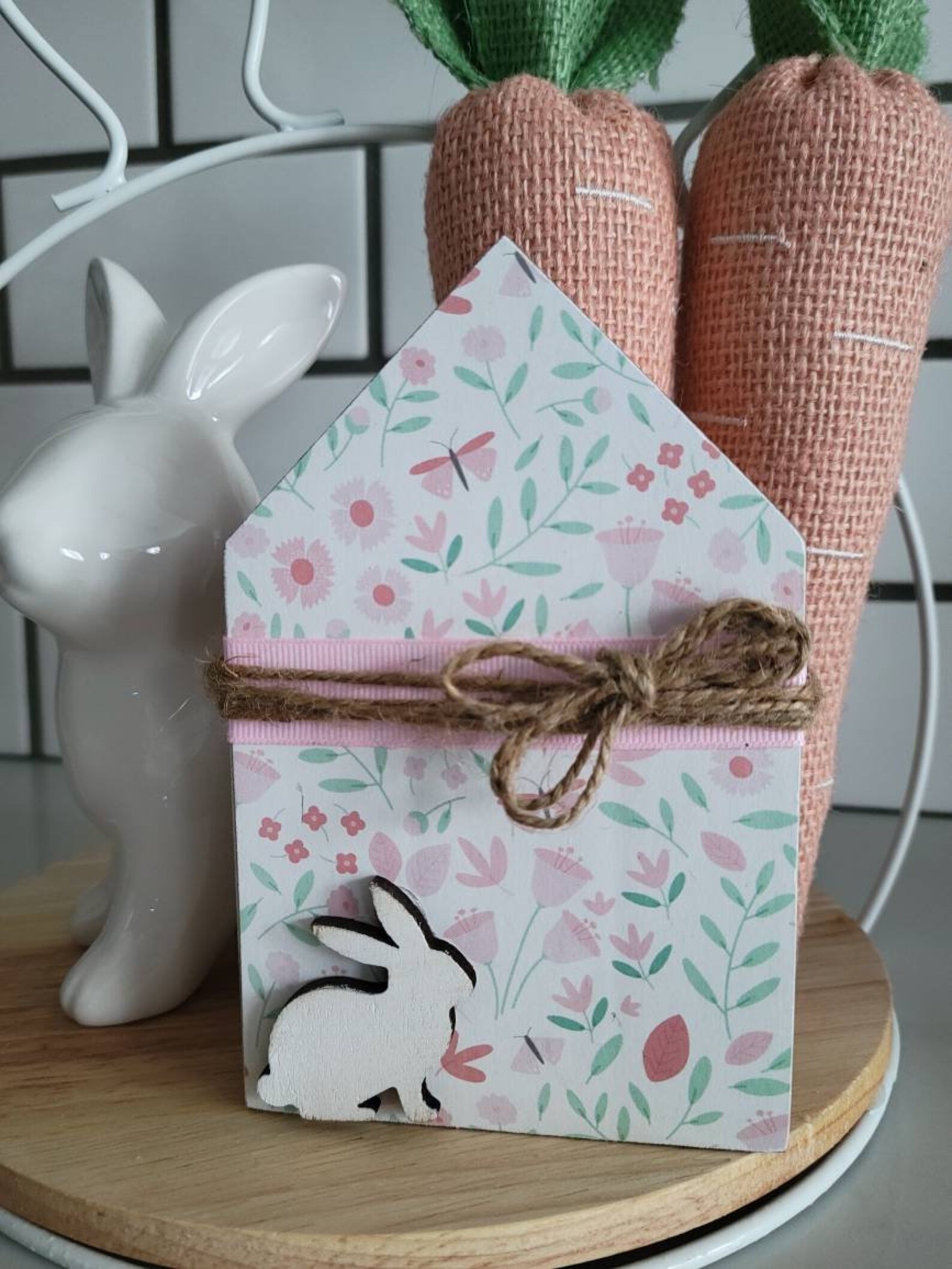 Easter Bunny Mini Wood House, Easter Mini House, Bunny Décor, Tray ...