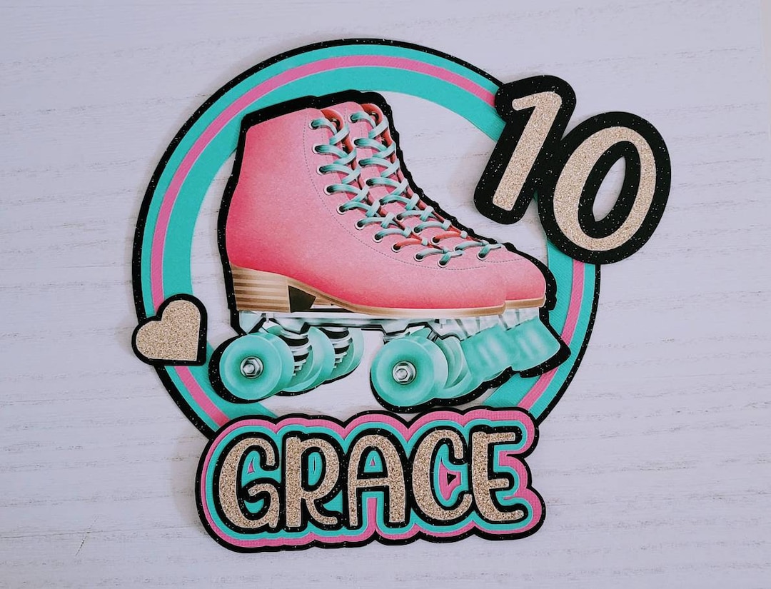 Roller Skate Cake Topper, Personalized Roller Skate Cake Topper, Roller ...